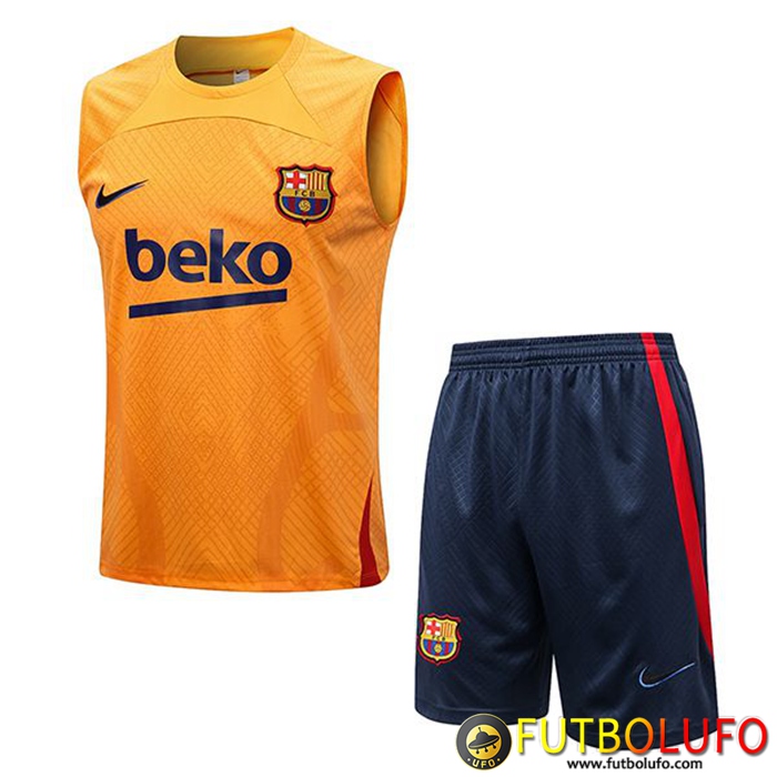 Modelos De Chalecos De Futbol + Cortos FC Barcelona Naranja 2022/2023