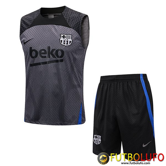 Mundo Chalecos De Futbol + Cortos FC Barcelona Negro/Gris 2022/2023