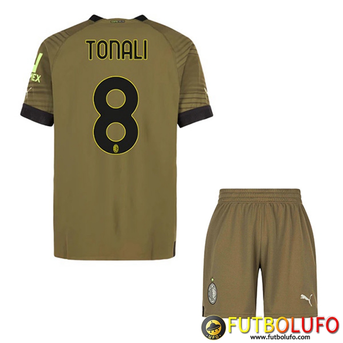 Las Mejores Camisetas De Futbol AC Milan (TONALI #8) Ninos Tercera 2022 ...