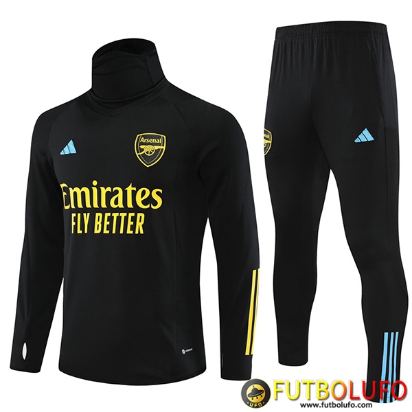 Diseño De Chandal Equipos De Futbol Arsenal High Collar Negro 2023/2024