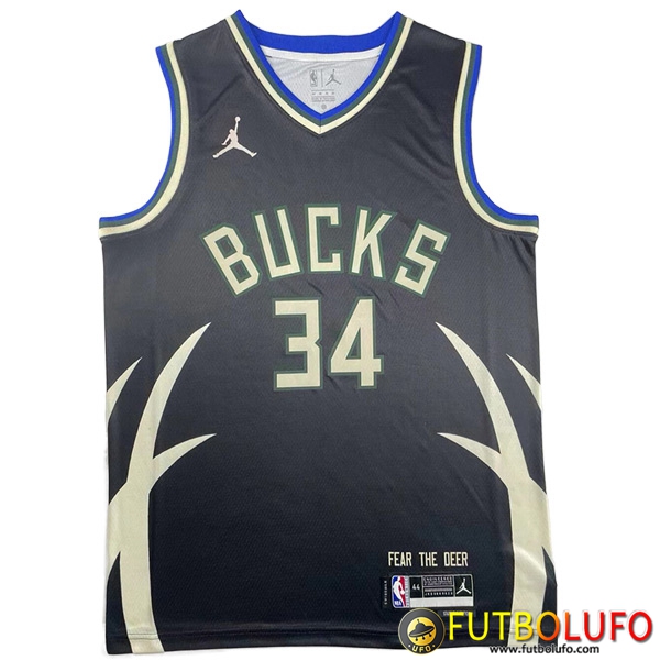 Comprar Online Camisetas Milwaukee Bucks (ANTETOKOUNMPO #34) 2023/24 Negro