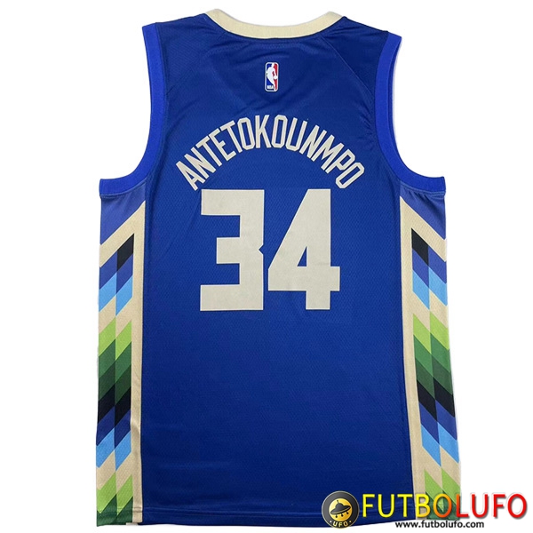 Mejores Camisetas Milwaukee Bucks (ANTETOKOUNMPO #34) 2023/24 Azul