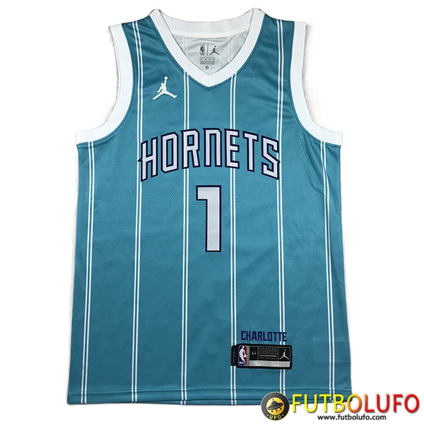 Imitaciones Camisetas Charlotte Hornets (BALL #1) 2023/24 Azul Claro