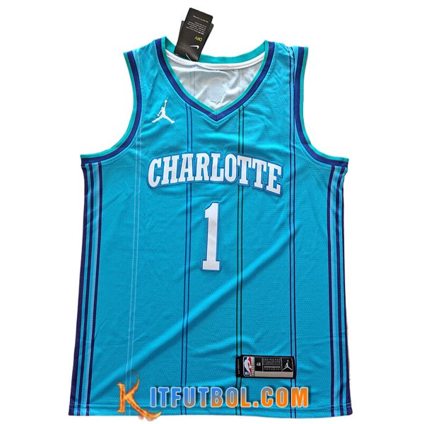 Replicas Camisetas De Futbol Charlotte Hornets (BALL #1) 2023/24 Azul -03