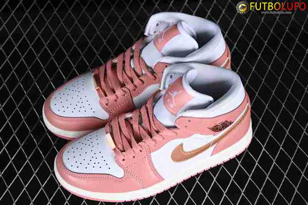 Diseño De Nike Air Jordan 1 Mid Blanco/Rosa FB9892-670
